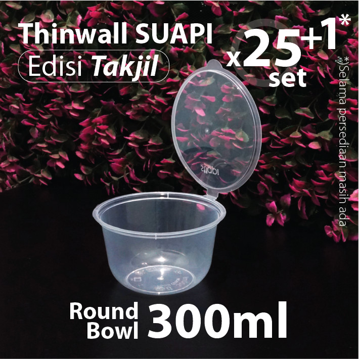 Jual Paket 25 pcs - Thinwall Round Bowl Suapi - Edisi Takjil - Mangkuk Plastik 300 ml - RB ...