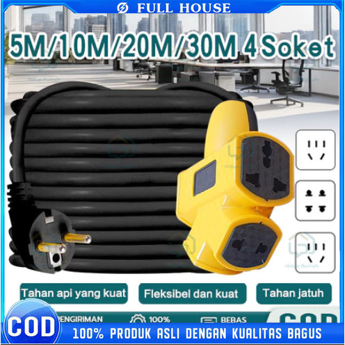 Jual Full House!3600W Kabel Ekstensi Extension Cord 30 Meter 20 Meter ...