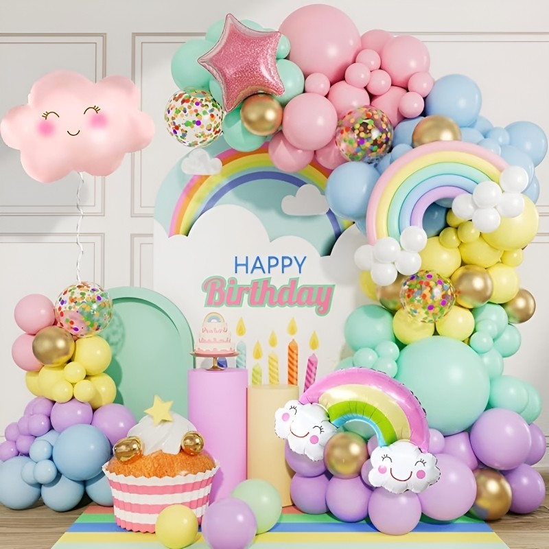 Jual Kit Lengkungan Balon Macaron Pastel Awan Pelangi Bintang Merah ...
