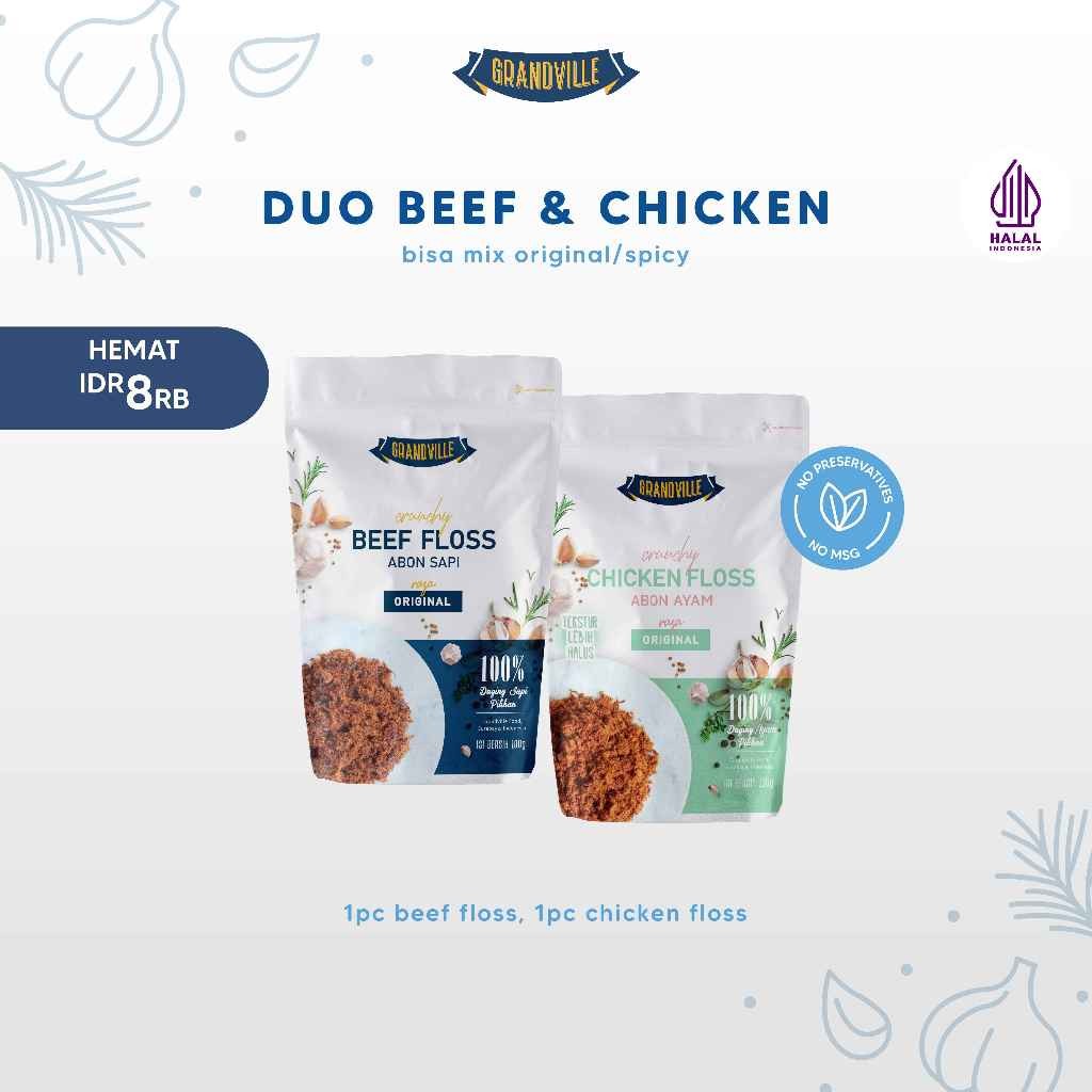 Jual Grandville Abon SAPI & AYAM Crunchy Duo Mix Pack | Shopee Indonesia