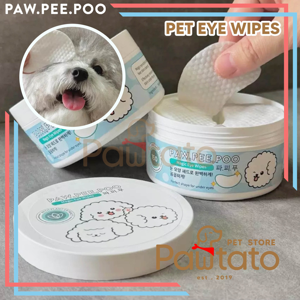 Jual Pet Tear Stain Wipes Paw Pee Poo Magic Eye Puppy Dog Tisu ...