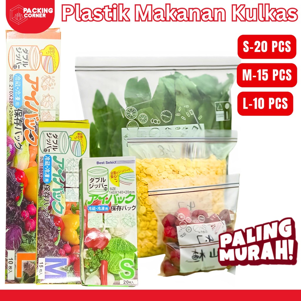 Jual Plastik Ziplock Reusable Kulkas S M L Klip Kulkas | Fresh Bag ...