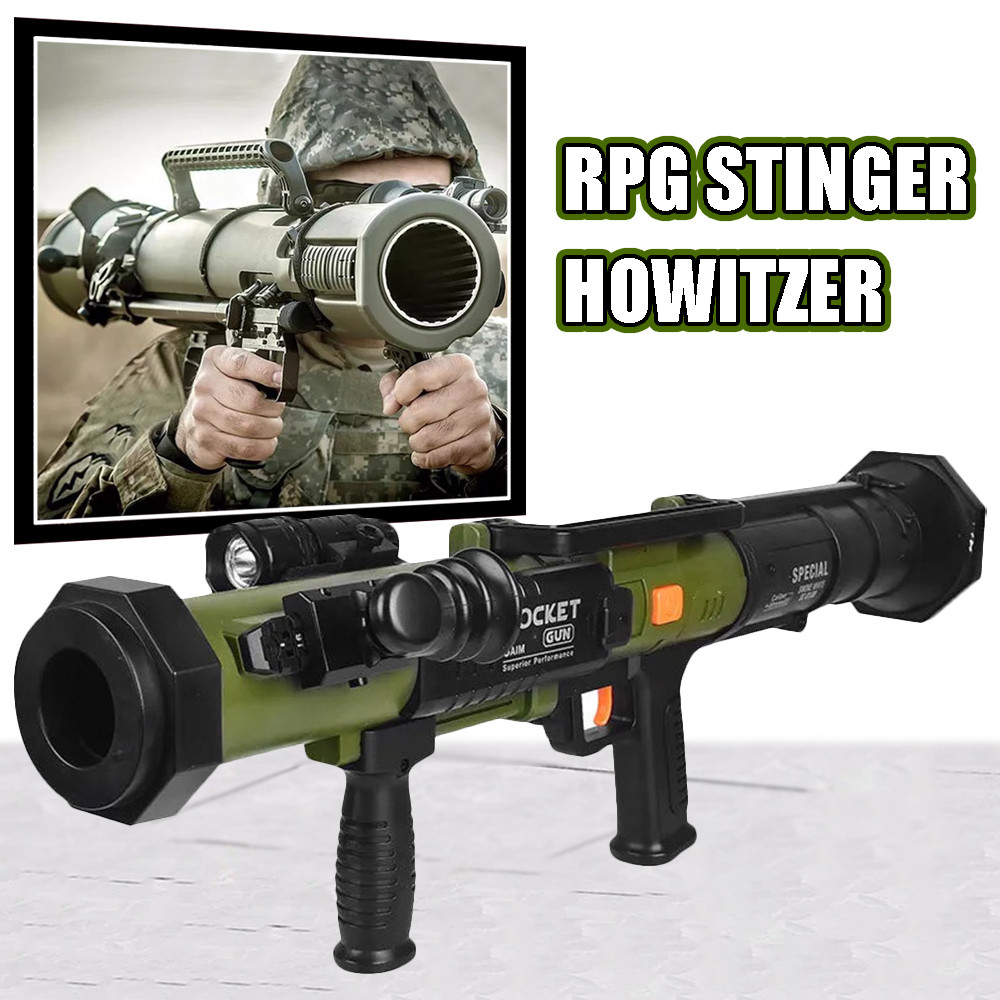 Jual Stinger Howitzer Manual Foam Dart Blaster Plastic Rocket Launcher Toy Set Pretend Play ...