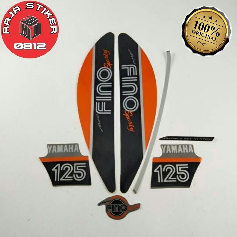Jual sticker striping yamaha mio fino fi 125 2017 2018 oren abu abu ...