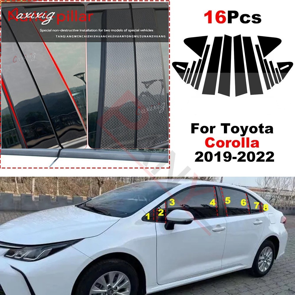 Jual Car Polished Pillar Posts Window Trim Cover For Toyota Corolla ...