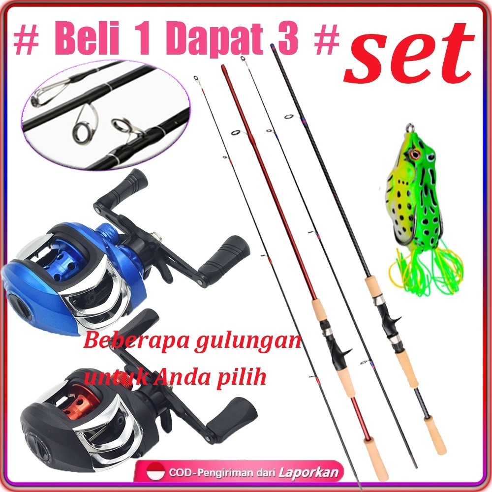 Jual 【Promosi】Set Joran dan Reel Tiga Potong/Murah/Set toran Pancing ...