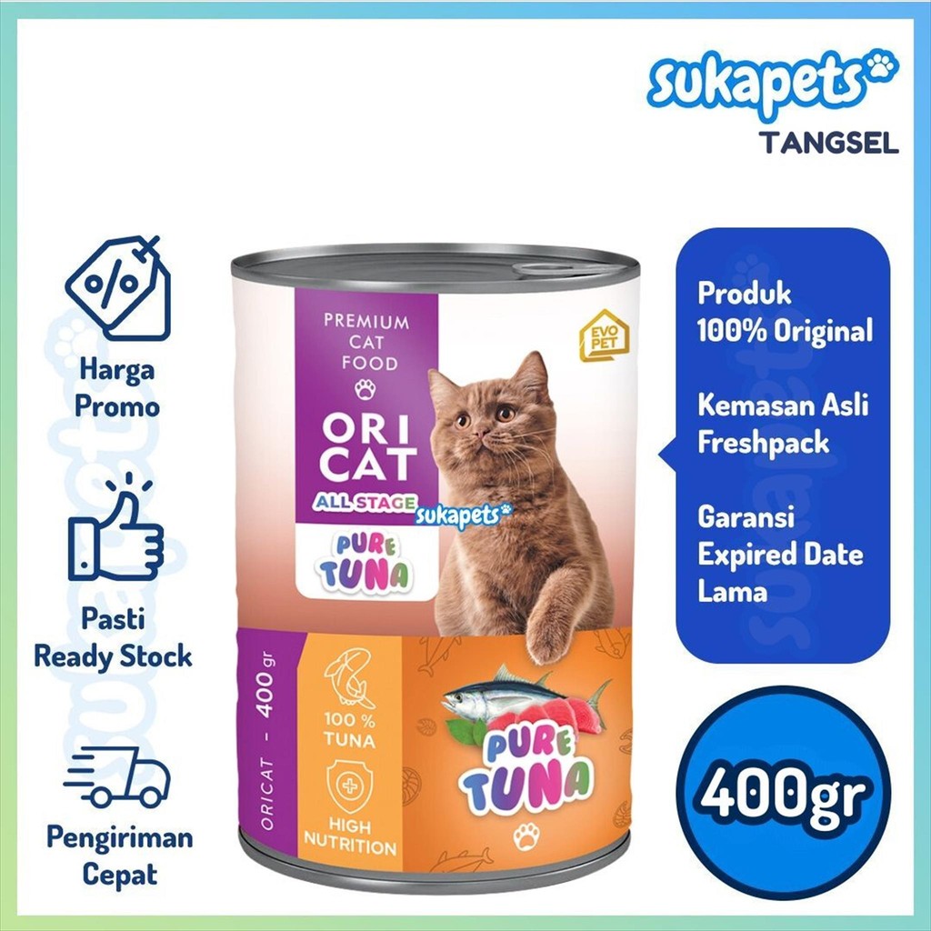 Jual Ori Cat Kaleng Pure Tuna Makanan Kucing Basah 400gr | Shopee Indonesia