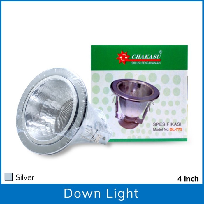 Jual Down Light/kap sorot/lampu sorot atap ukuran 4 inch Warna SILVER ...