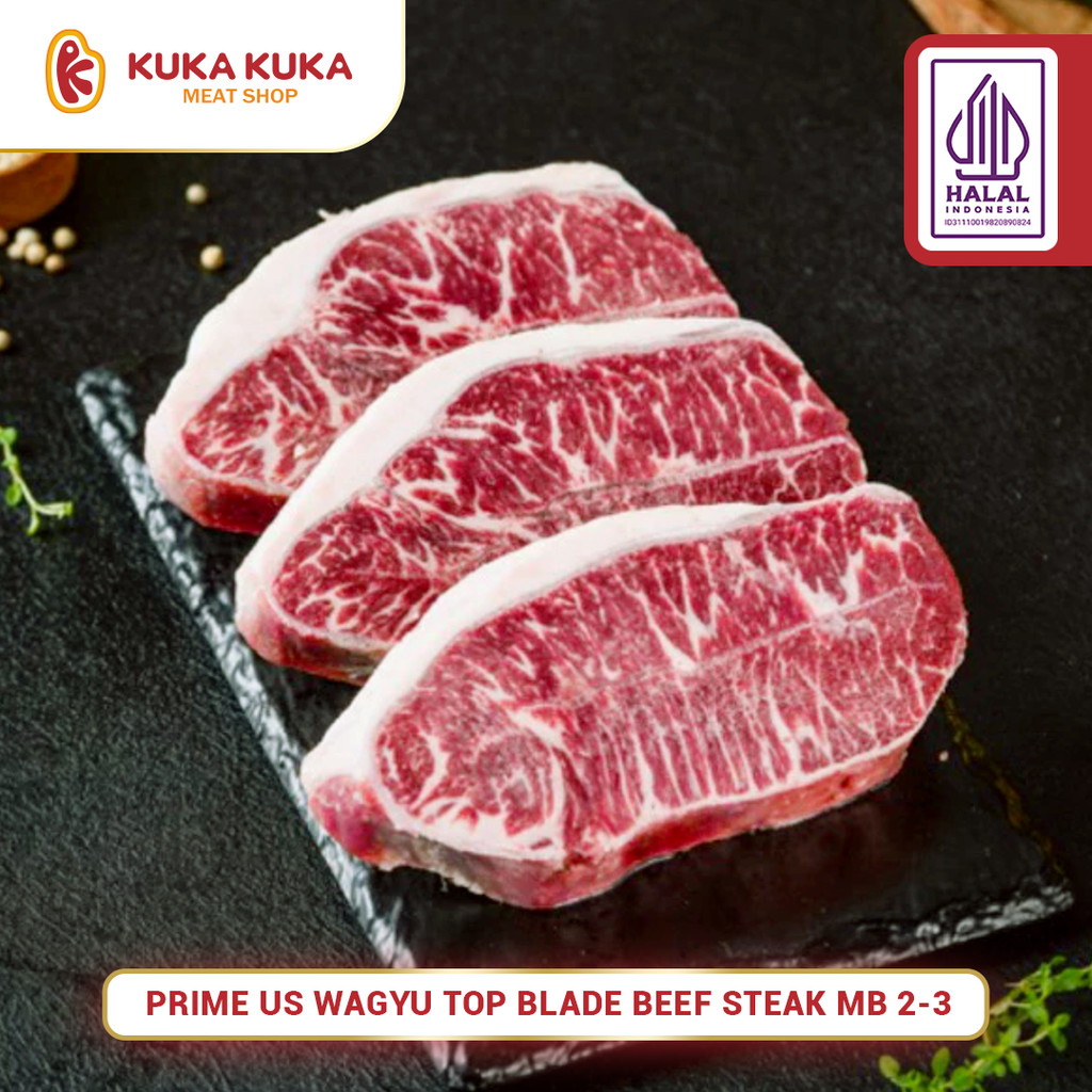 Jual Daging Sapi Prime Us Wagyu Top Blade Beef Steak MB 2-3 | Shopee ...
