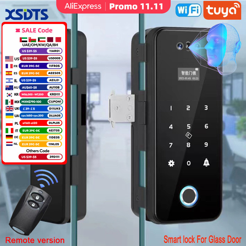 Jual 3D Face Recognition Smart Lock Infrared Sensor Tuya APP WIFI Biometric Electronic ...