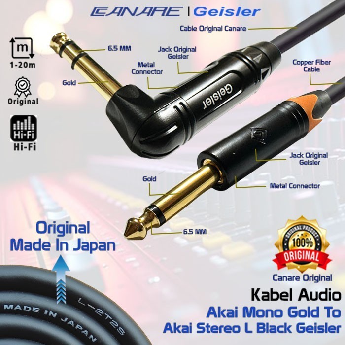 Jual Kabel Audio MADE IN JAPAN Jack Akai Mono GLD To Akai Stereo L BK ...