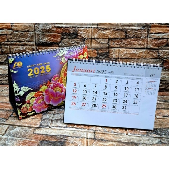 Jual KALENDER KERJA MEJA JUMBO ANGKA HITAM 2025 ( KERTAS Art Carton ...