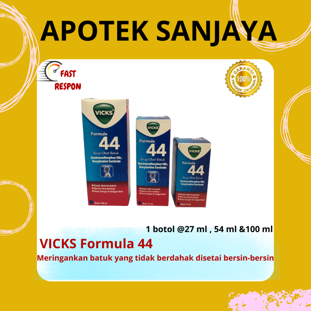 Jual VICKS FORMULA 44 DEWASA/F44 ANAK/ISI 27 ml/ISI 54 ml/ ISI 100 ml ...