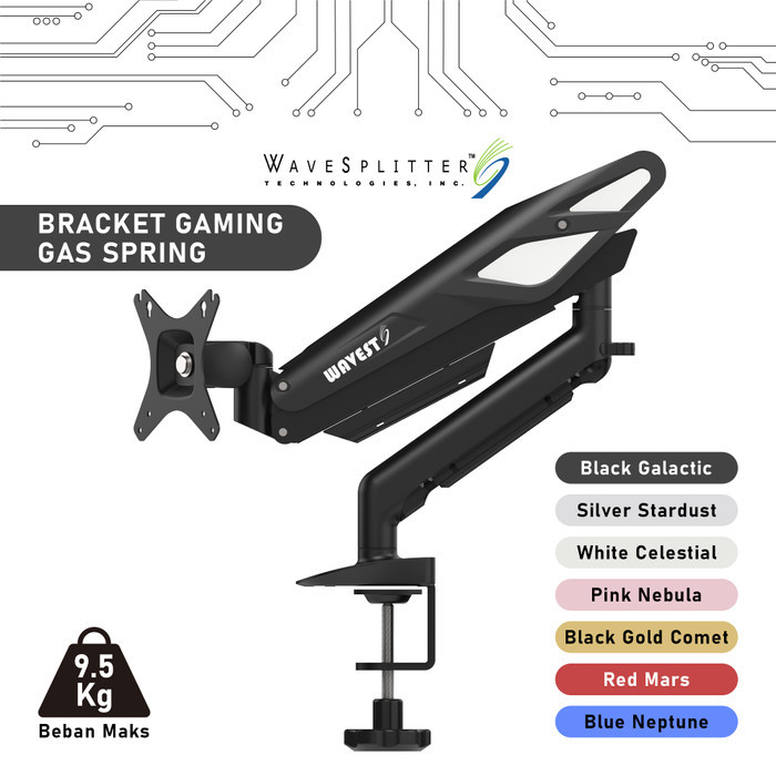 Jual Bracket Monitor Gaming Wavesplitter Arm Gas Spring, E-Sport Style ...
