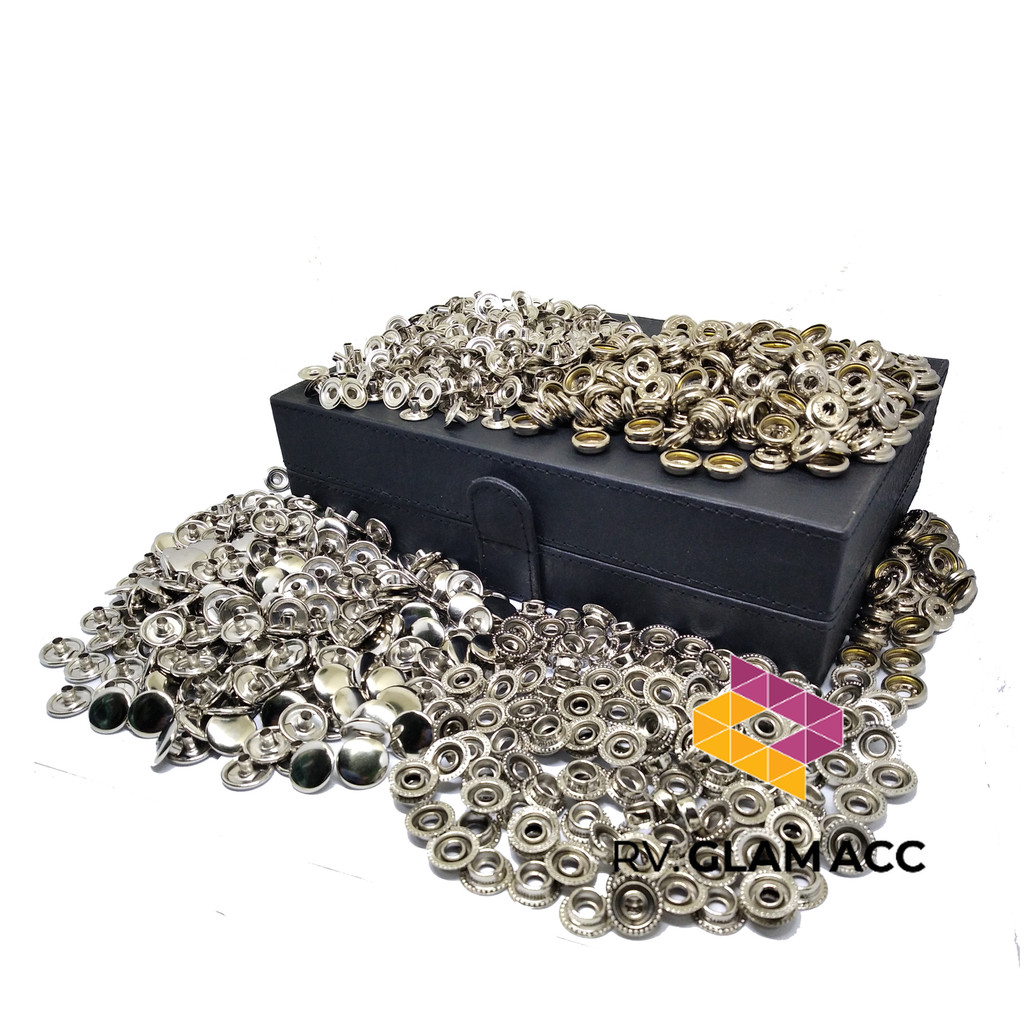 Jual (12 SET) Kancing Jepret 15 MM Plating Besi Ring Snap - RS 15 SDO ...