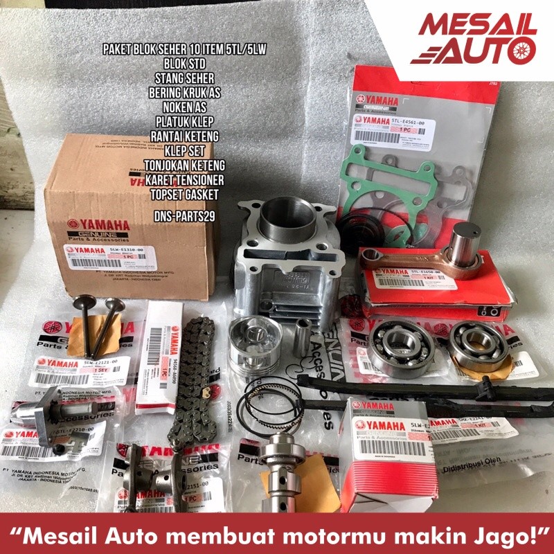 Jual PAKET BLOK SEHER 10 ITEM YAMAHA MIO SPORTY MIO SMILE SOUL KARBU NOUVO FINO KARBU 5TL/5LW ...