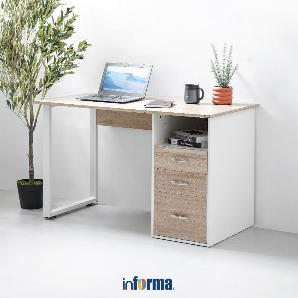 Jual Informa Halley Meja Kantor - Cokelat Office Table Furnitur Kantor ...