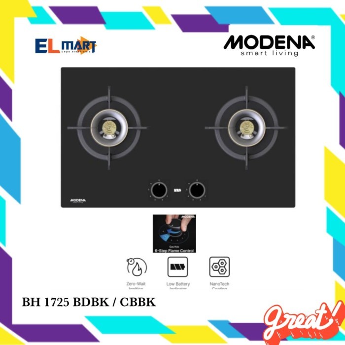 Jual Modena Kompor Tanam 2 Tungku BH 1725 BDBK CBBK 1725BDBK 1725CBBK ...