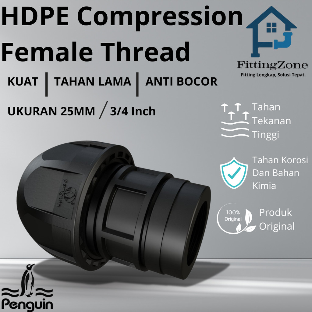 Jual Sambungan Pipa HDPE Female Thread Adaptor / SDD ukuran 3/4 inch ...