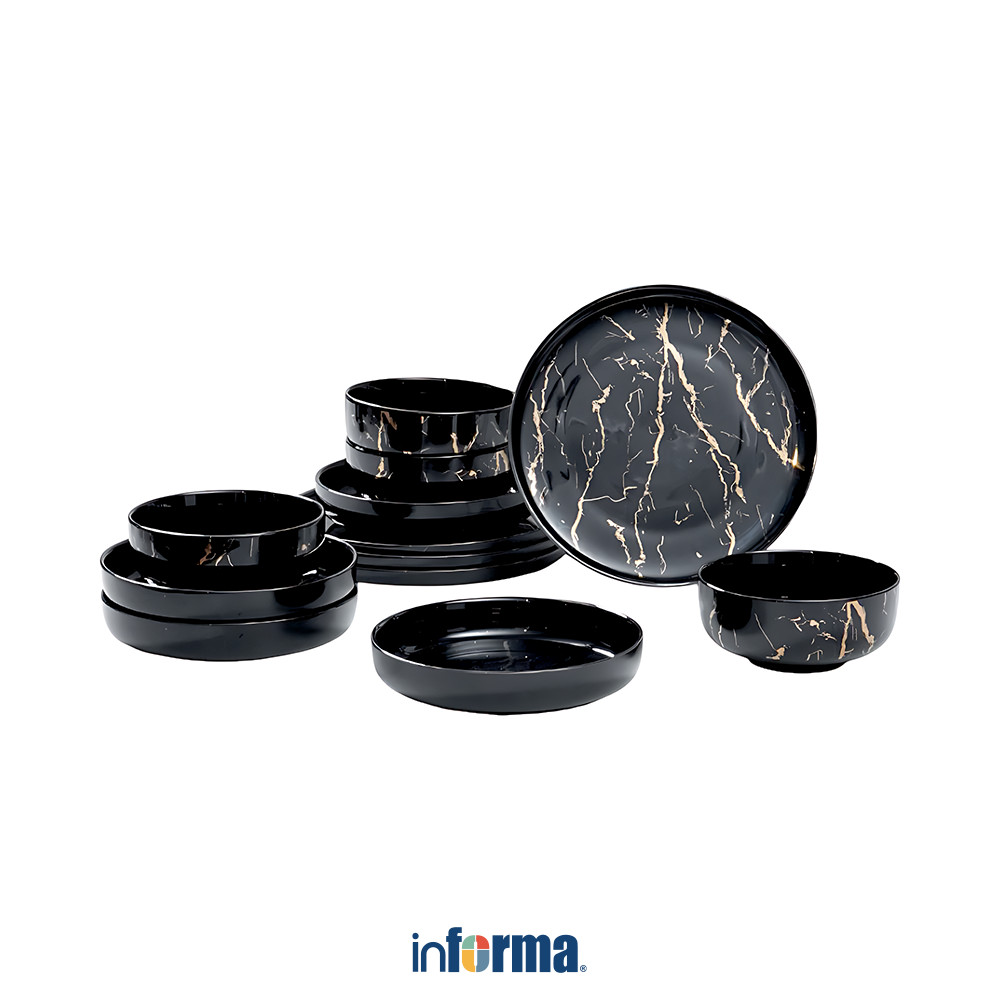Jual Informa Appetite Set 12 pcs Allen Perlengkapan Makan Marble ...
