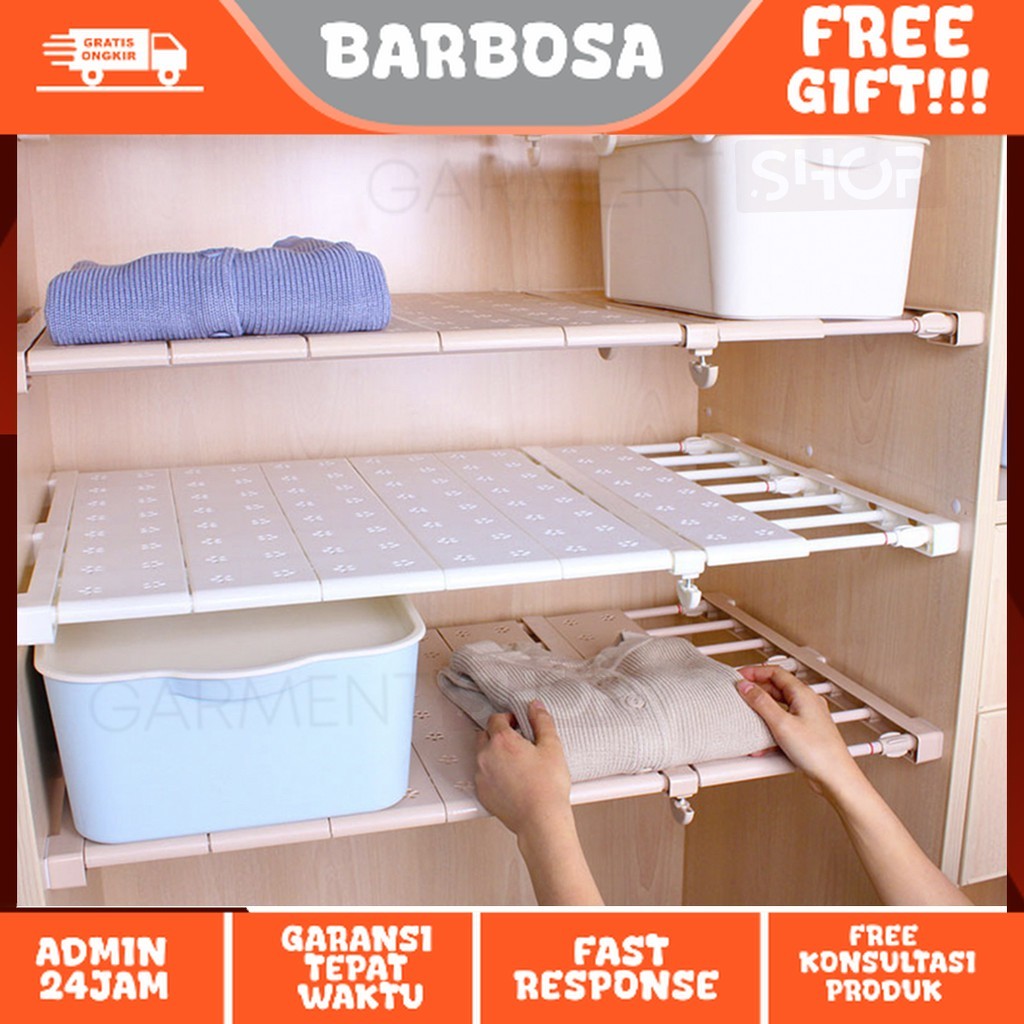 Jual Sekat Lemari Fleksibel Naik Turun Partisi Lemari Portable Plastik ...