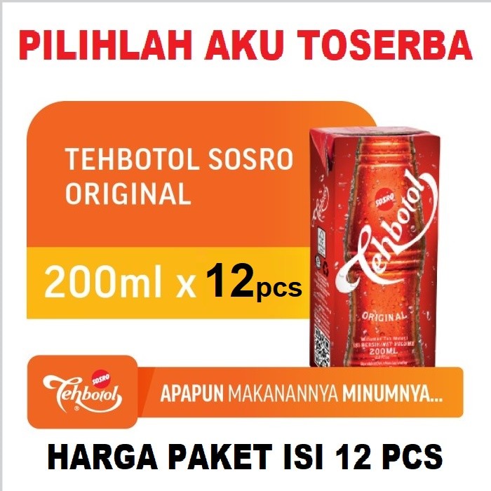 Jual Teh Botol Sosro Kotak Original 200 ml - ( HARGA 12 pcs ) | Shopee Indonesia