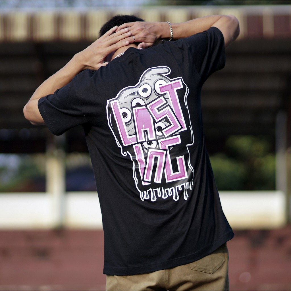Jual (Ship locally) Lasting T-Shirt Kaos DIstro Typo Magenta - Black ...