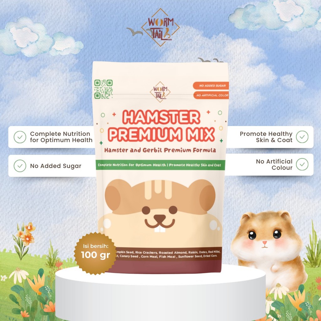 Jual WORMTAIL Makanan Hamster Premium Hamster Mix Food 100gr | Shopee ...