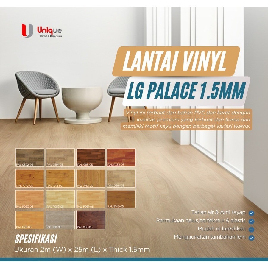 Jual NEW Karpet Vinyl Roll LG Palace Motif Kayu Tebal 1,5 mm / Vinyl ...