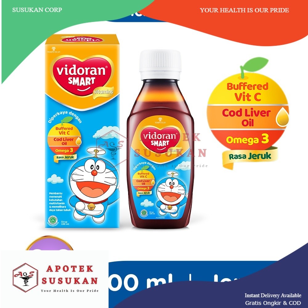 Jual vidoran Smart Orange Sirup 100 ml Vitamin Anak -) | Shopee Indonesia