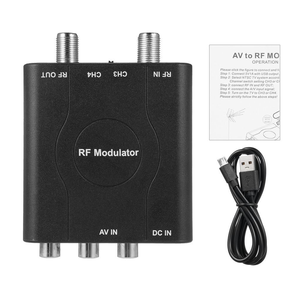 Jual RF Analog Signal Modulator AV to RF Converter NTSC CH3/CH4 Channels Video Input Adapter for ...