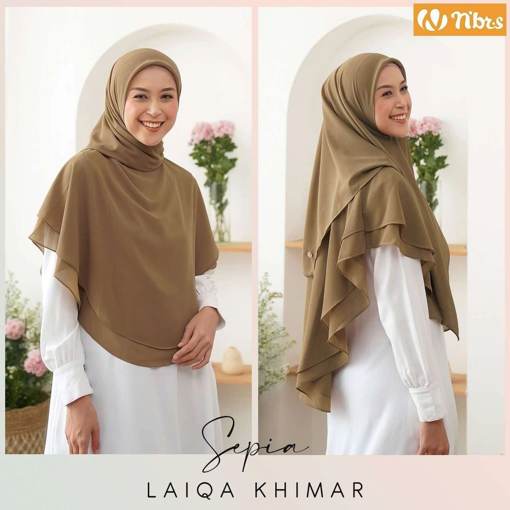 Jual Laiqa Hijab Khimar Syar'i Wanita Dewasa Bahan Ceruty Model Jumbo Menutup Dada by Nibras ...