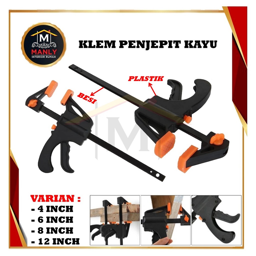 Jual Clamp kayu alat pertukangan klem F penjepit kayu Besi Catok ...