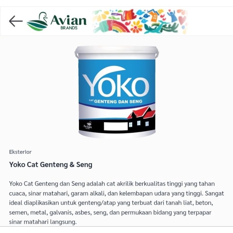 Jual CAT GENTENG SENG SPANDEK ASBES BETON TEMBOK TALANG GALVANIS YOKO ...