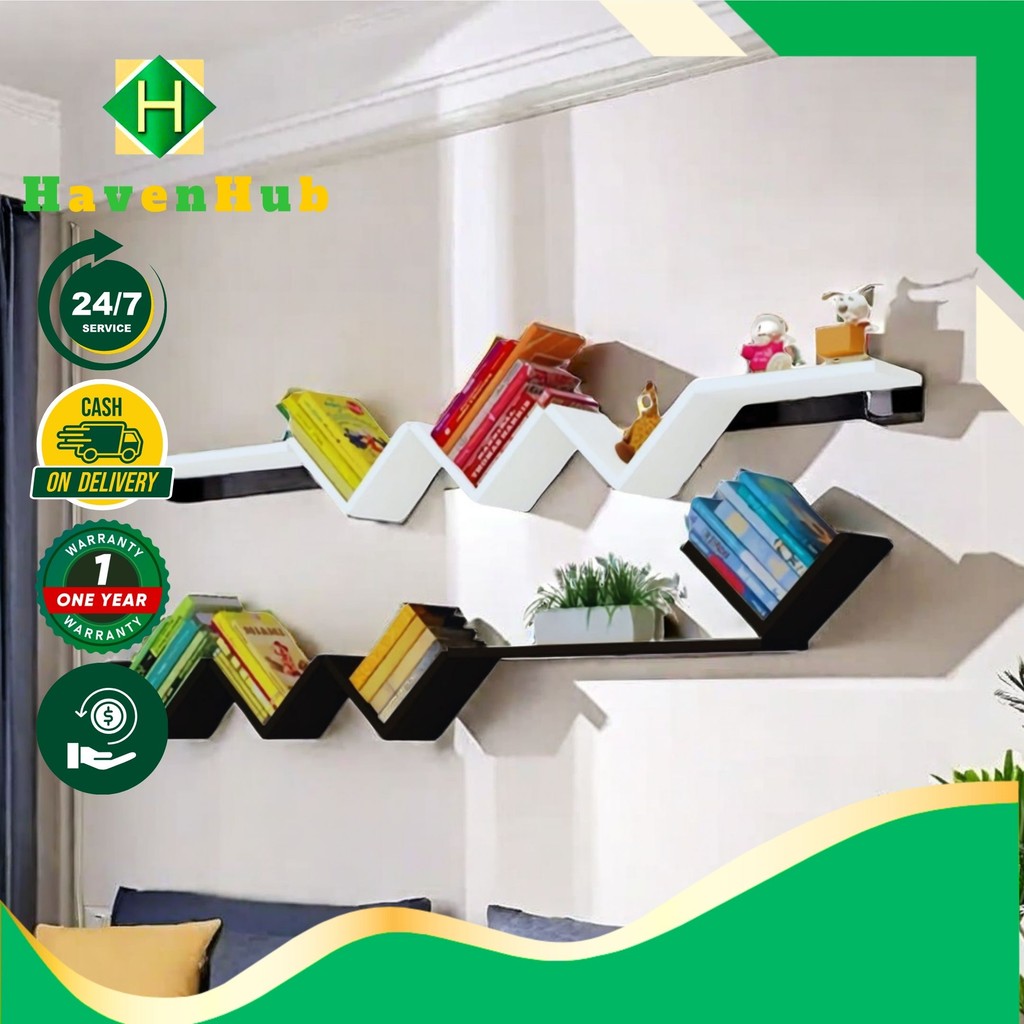 Jual HavenHub - Ambalan Rak Dinding Model V Zigzag Multifungsi Modern ...