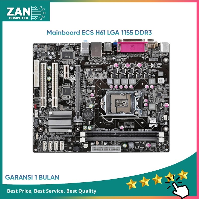 Jual Motherboard H61 Lga 1155 Ecs DDR3 Support Gen3 - Mainboard H61 Pc ...