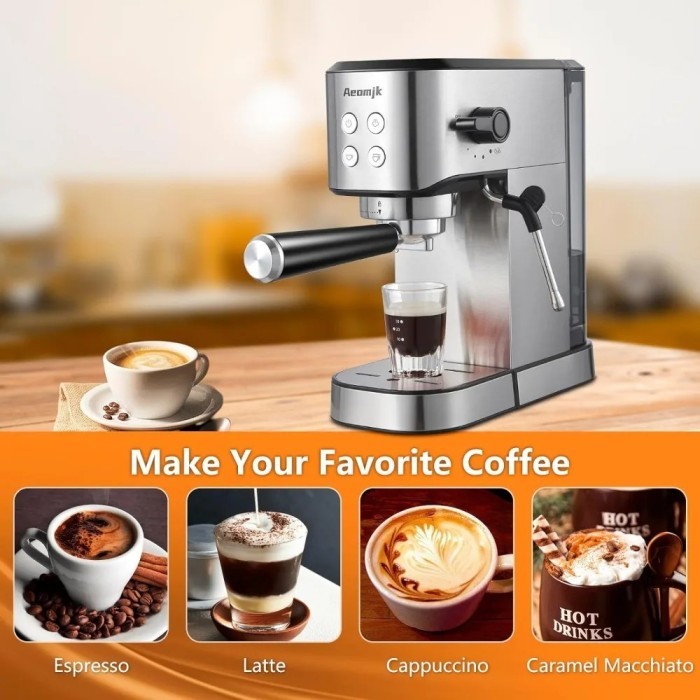 Jual Mesin Kopi 20 Bar 1L Liter Espresso Coffee Maker Frothing 1350W CM5020 | Shopee Indonesia