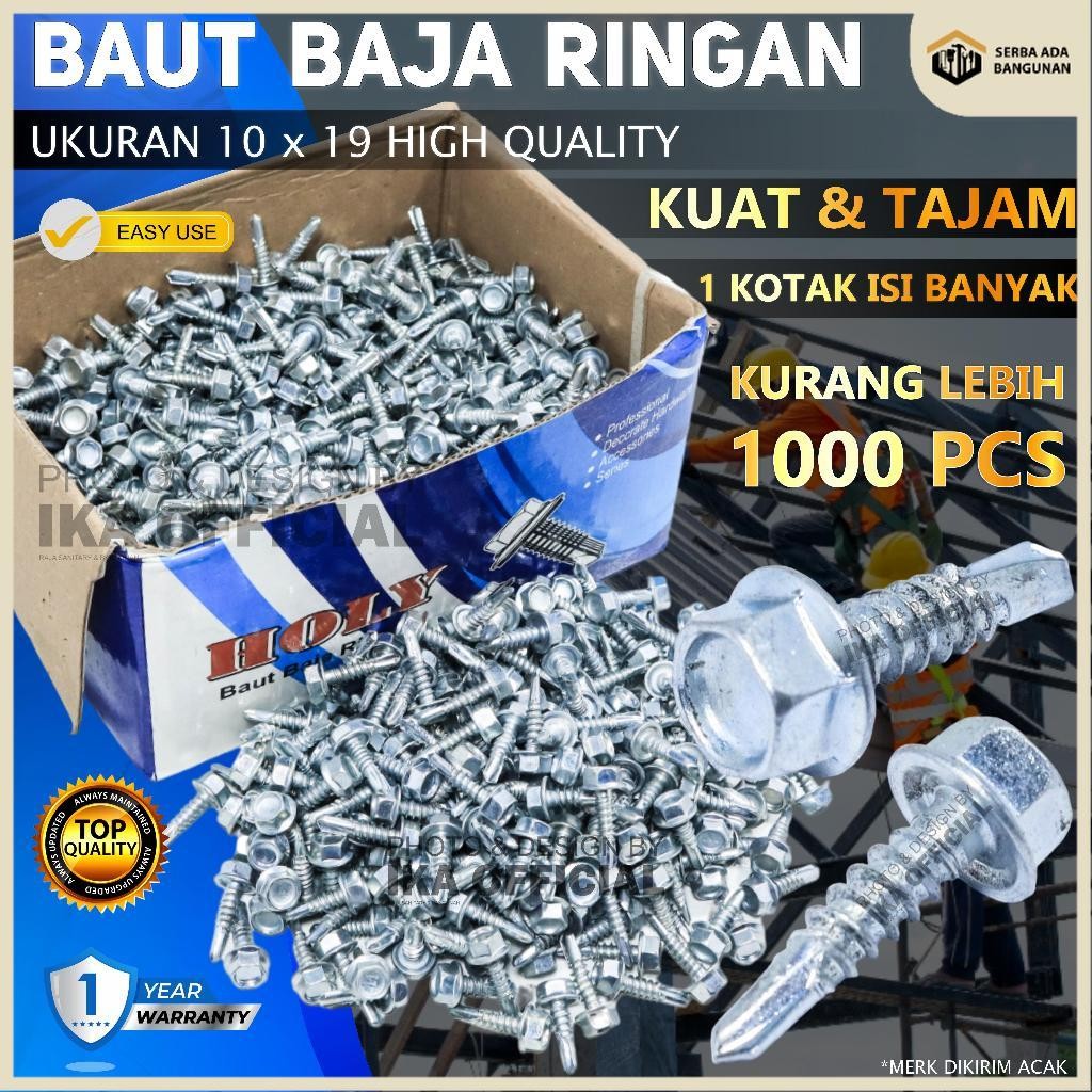Jual Baut Baja Ringan 10 x 19 MM - 1 Dus - High Quality / Roofing Baut ...