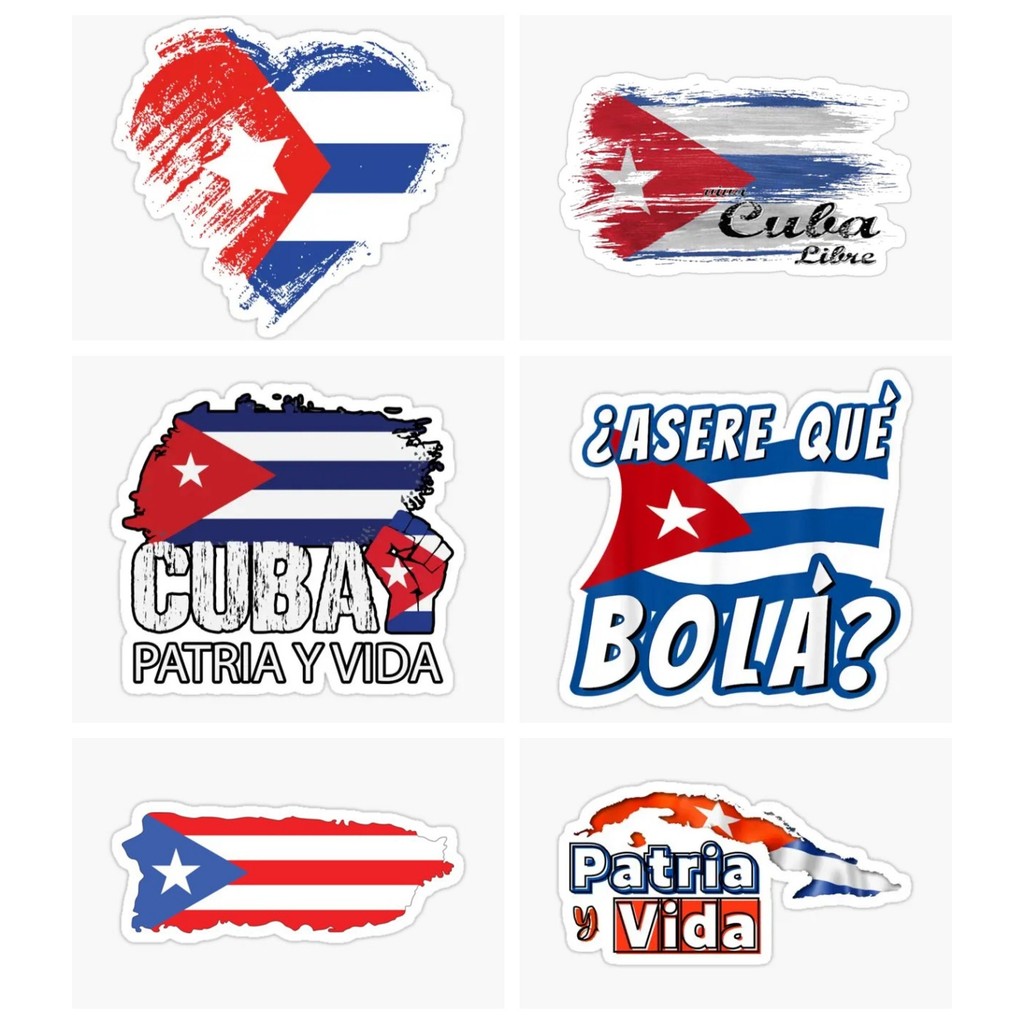 Jual Creative Cuban Flag Map Car Sticker Laptop Truck Wall Car ...