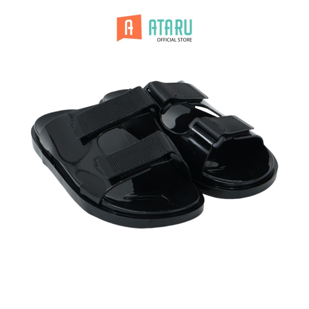 Jual Ataru Ukuran 39 Sandal Slides Jelly Double Strap - Hitam Sendal ...