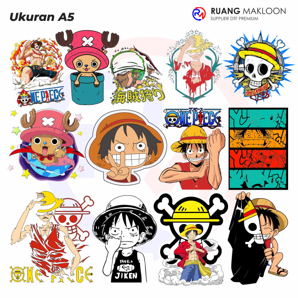 Jual Sablon Setrika Sablon DTF Satuan A5 Anime One Piece 02- SIAP PRESS ...