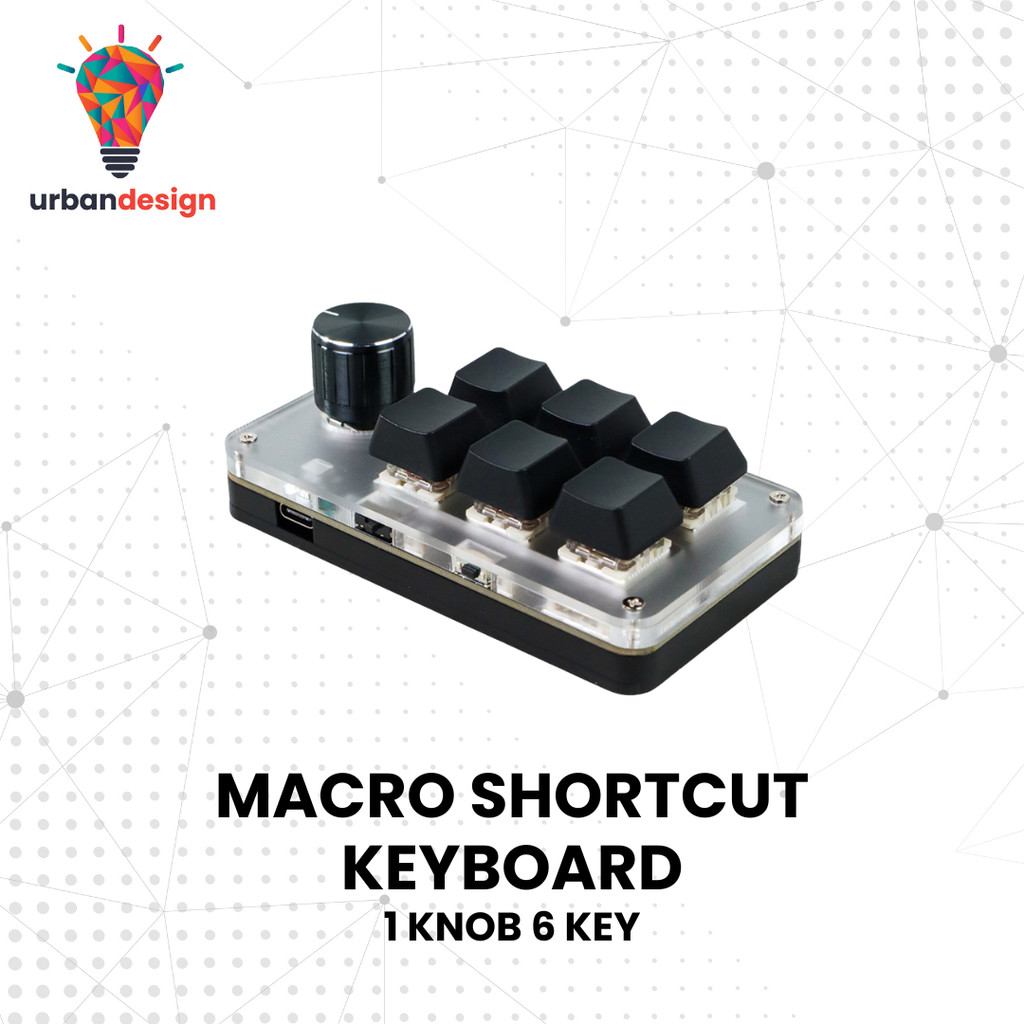 Jual Urbanize Keyboard Shortcut Macro Mechanical Bluetooth Rechargeable 6 Tombol 1 Knob Shortcut ...