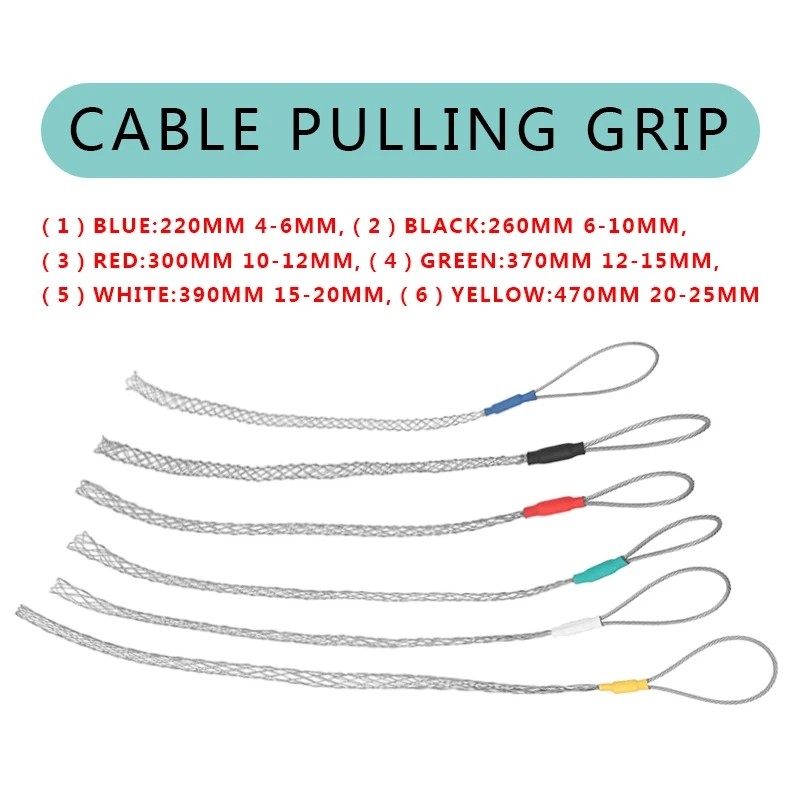 Jual 6 Colors Cable Pulling Socks Mesh Puller Antislip Pipe Conduit ...