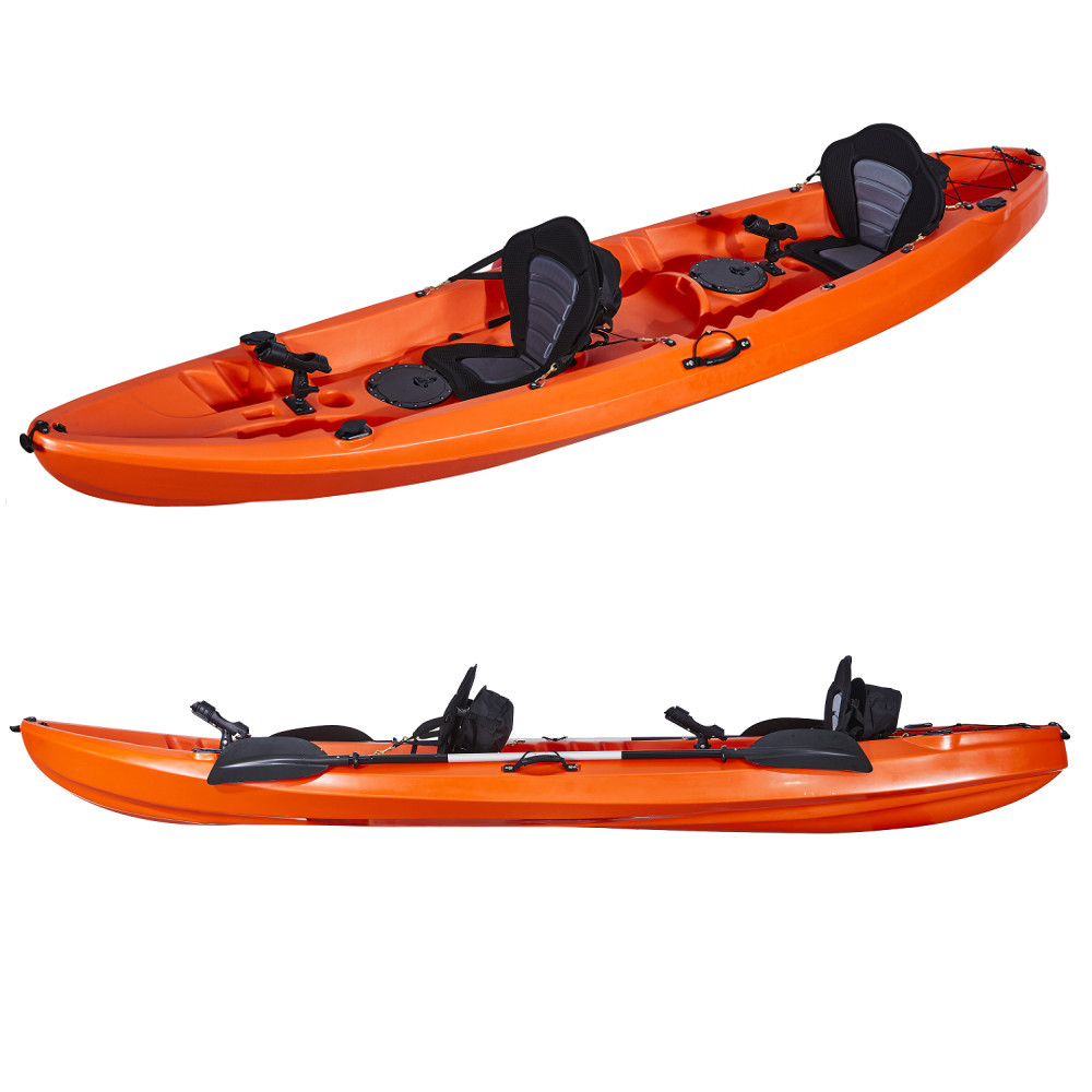Jual Fishing Kayak Sit on Top, 3 Persons Rowing Canoe, Plastic Boat for ...