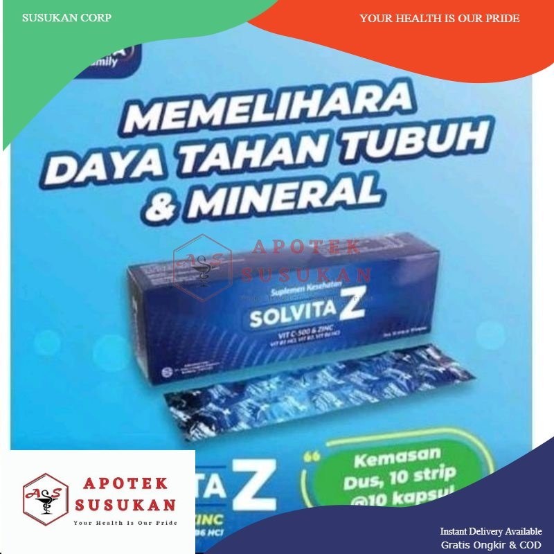 Jual Solvita Z Vitamin C, B complex dan Zinc 1 Stripl Menjaga Saya ...