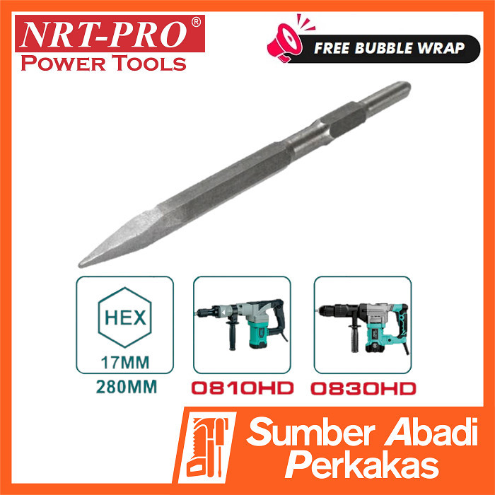 Jual NRT-PRO HEX 17 Mata Bor Bobok L280 mm Chisel Point Jack Demolition ...