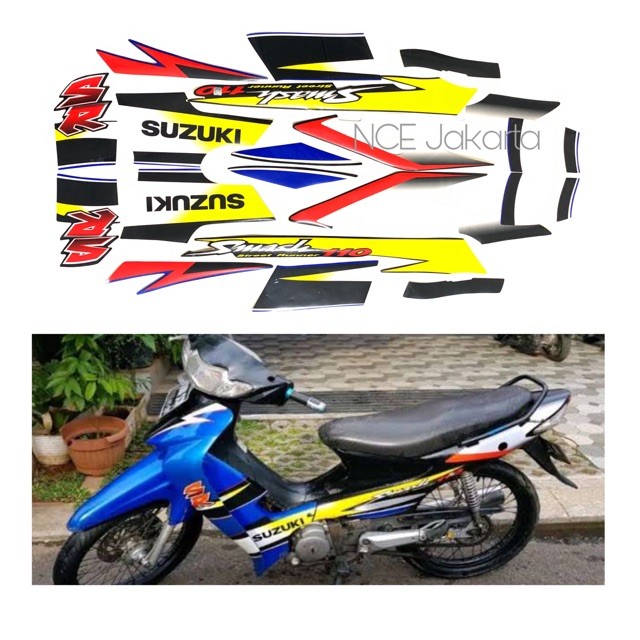 Jual STIKER STRIPING SMASH SR 2005 BIRU HITAM | Shopee Indonesia