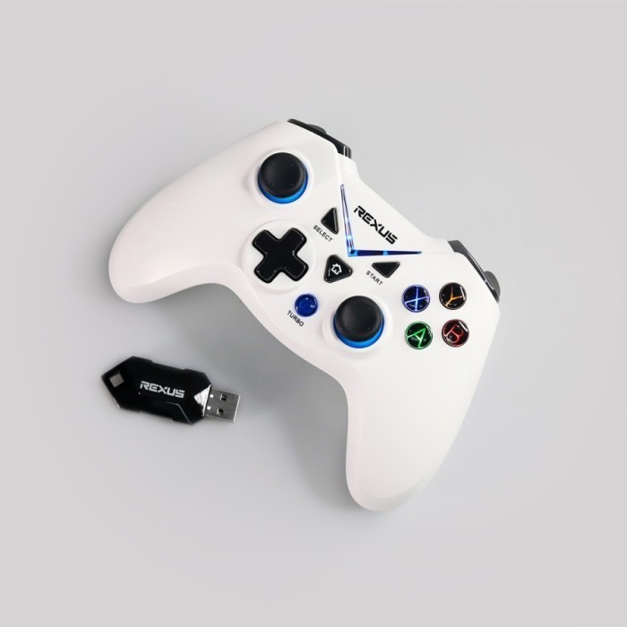 Jual Rexus GX100 Gaming Wireless Gamepad - Gaming Controller - White ...