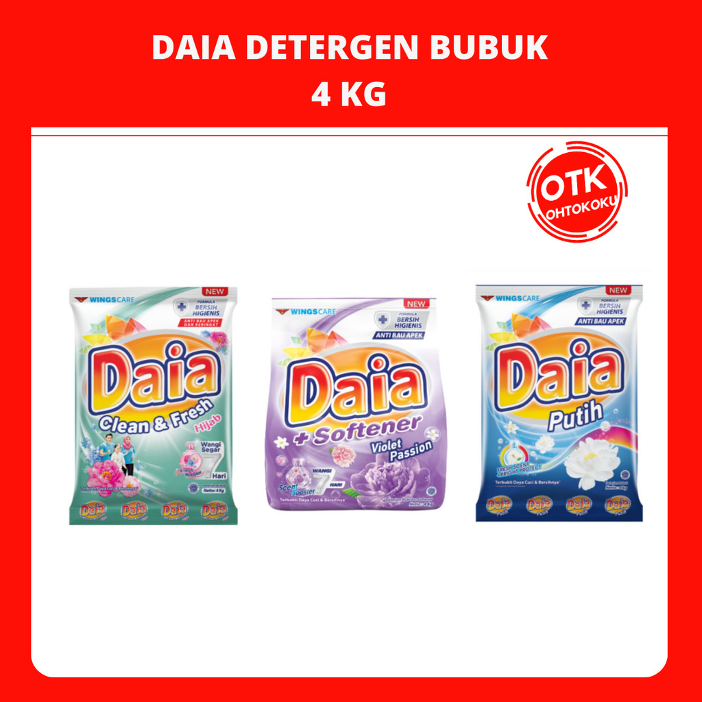 Jual DAIA DETERGENT POWDER 4KG ALL VARIAN | Shopee Indonesia