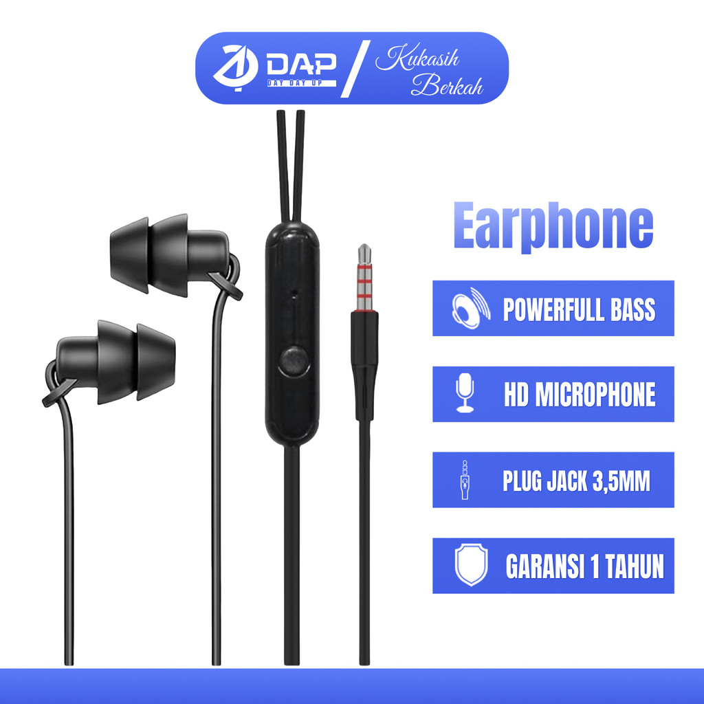 Jual Headset DAP DH-F19 Wired Headset Wired Earphone Stereo Earbuds ...